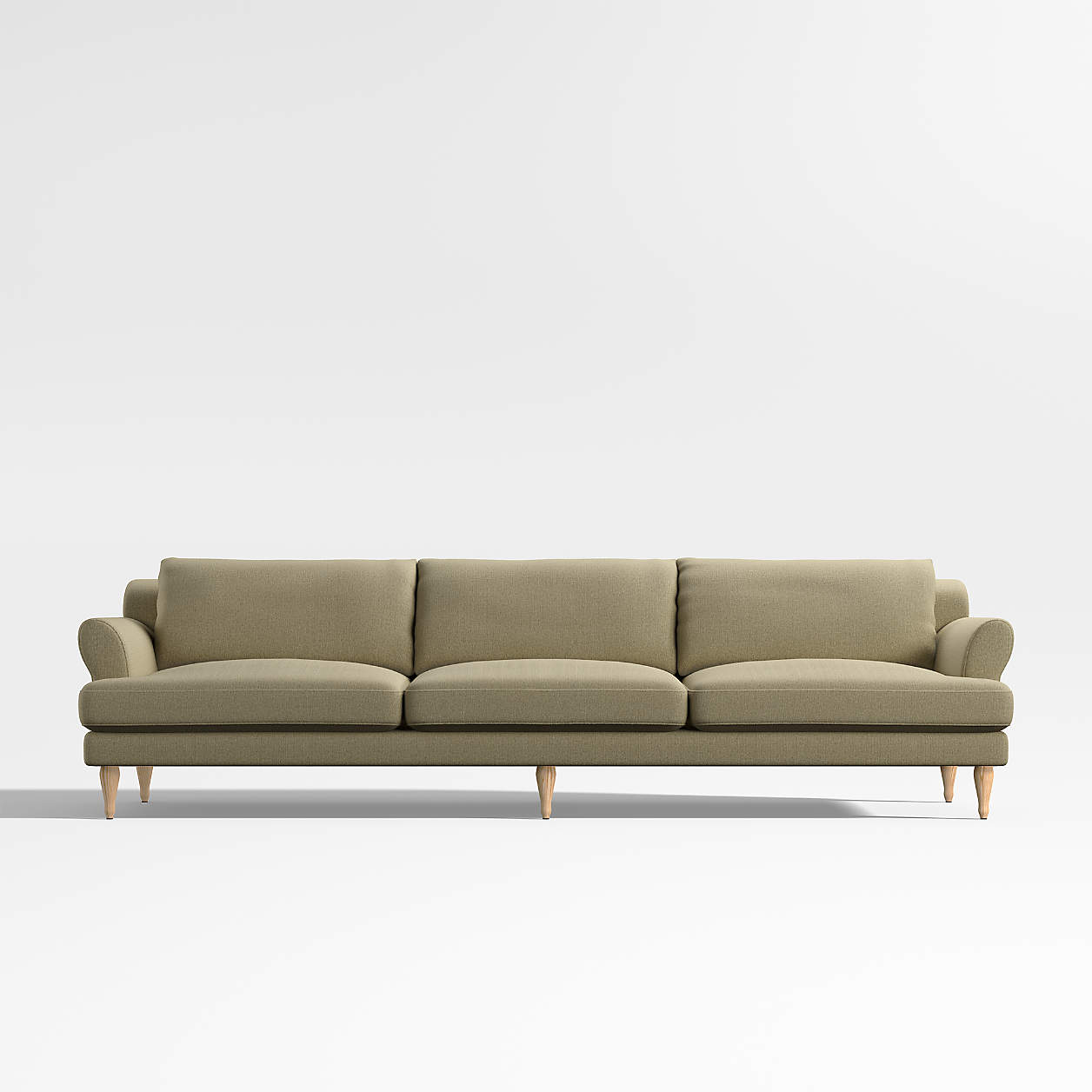 Timson Olive Green Grande English Roll Arm Sofa with Wood Legs | Crate ...
