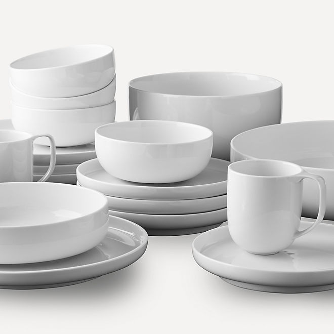 Staccato Wide-Rim Porcelain Dinnerware | Crate & Barrel