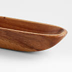 Tondo Acacia Wood Olive Boat + Reviews | Crate & Barrel