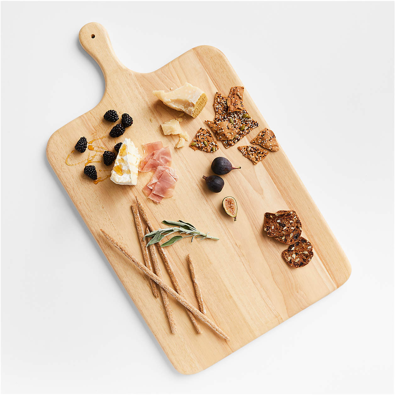 Tondo Natural Wood Serving Boards with Handles | Crate & Barrel