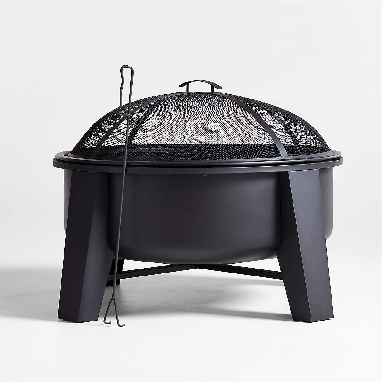 Torin Round Black Metal Fire Pit | Crate & Barrel