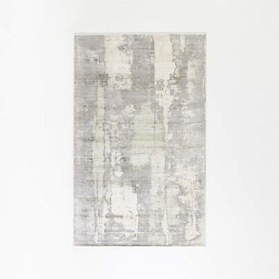 Birch Neutral Wool-Blend Abstract Area Rug 6'x9' | Crate & Barrel