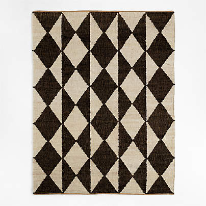 Toulon Jute Diamond Checkered White Area Rug 12'x15' + Reviews | Crate ...