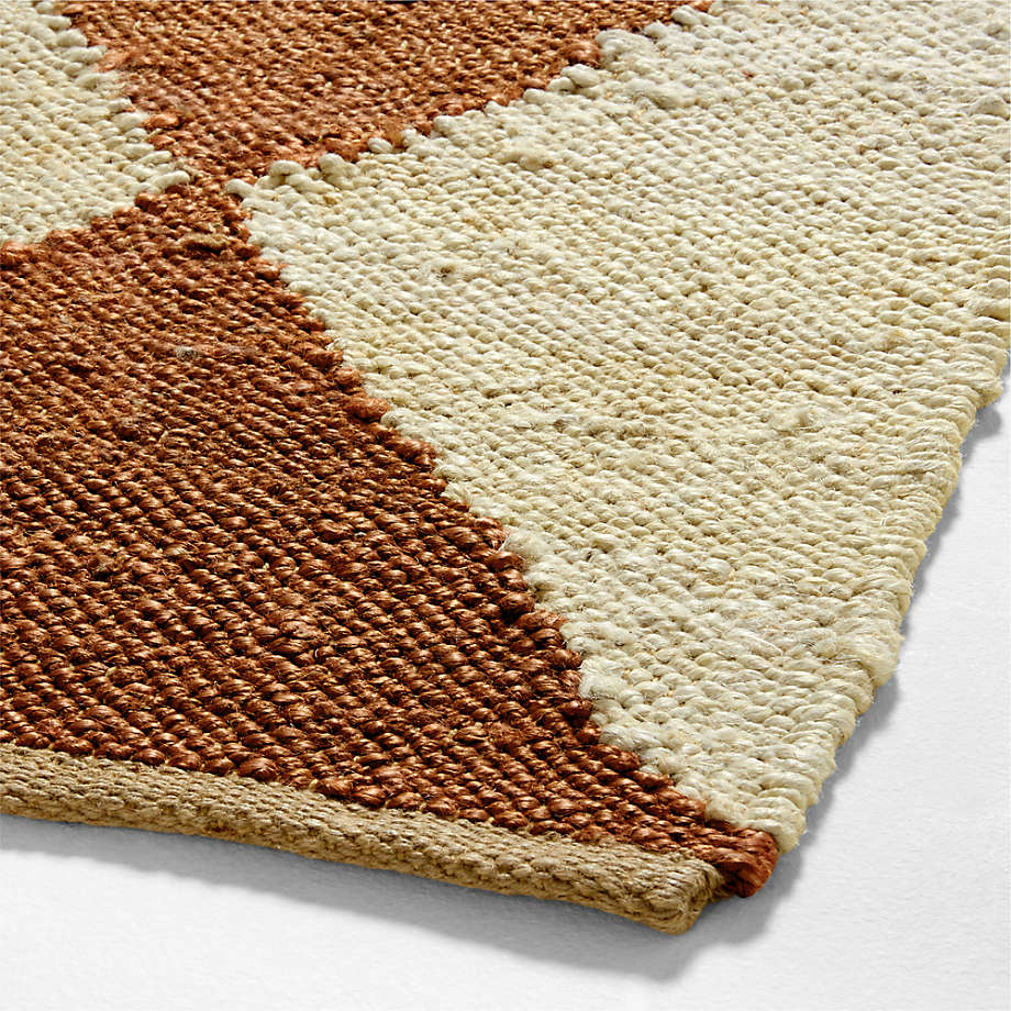 Toulon Jute Harlequin Terracotta Rug Swatch 12"x18" | Crate & Barrel