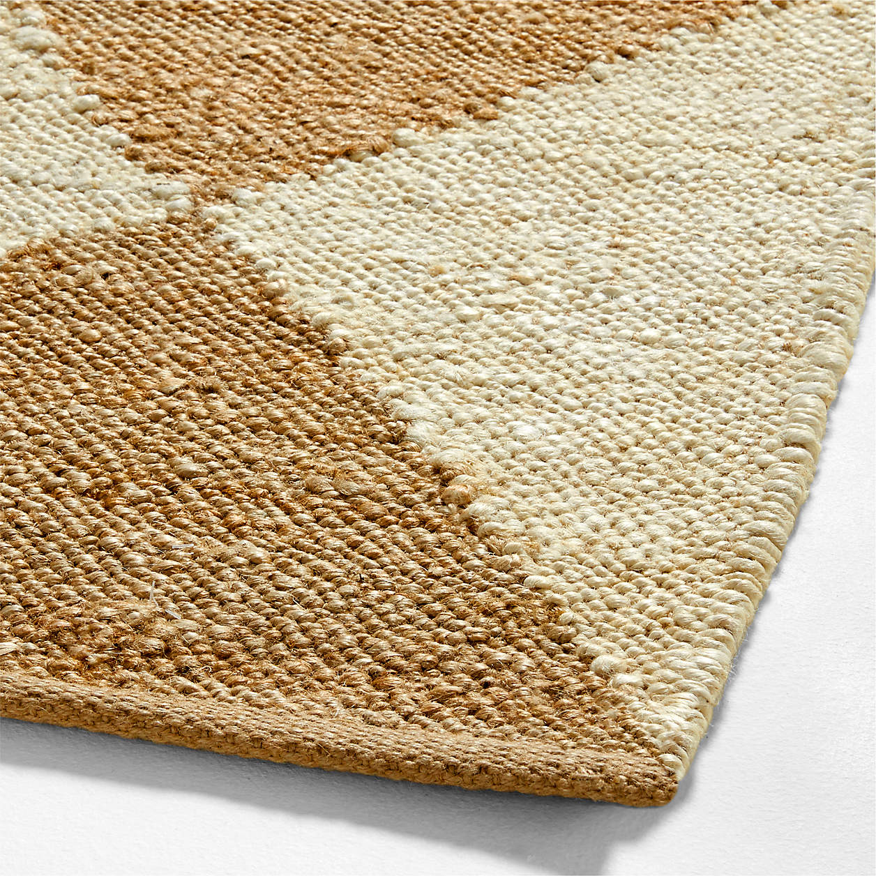 Toulon Jute Harlequin White Rug Swatch 12"x18" | Crate & Barrel