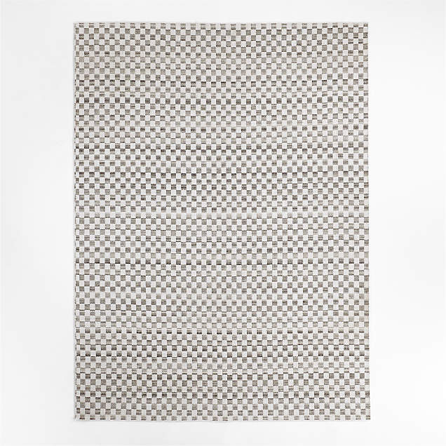 Toulouse Checkered Slate Blue Area Rug 6'x9' | Crate & Barrel