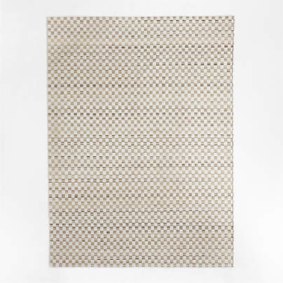 Toulouse Checkered Slate Blue Area Rug 6'x9' | Crate & Barrel