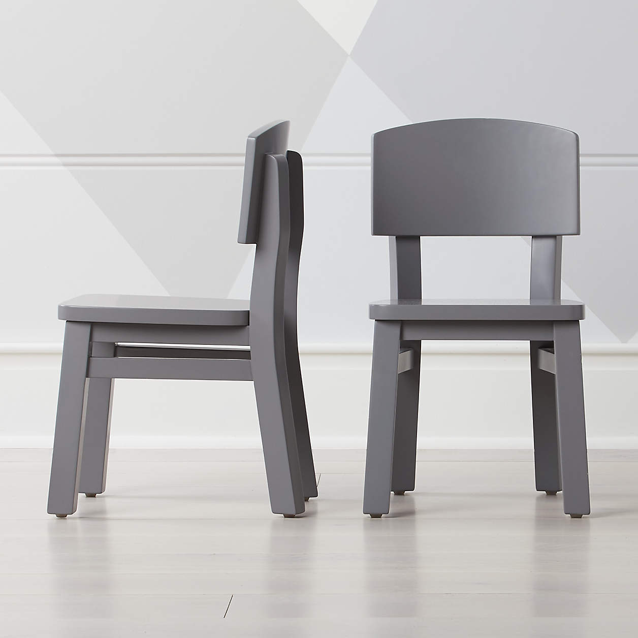Traditional Grey Wood Toddler Play Chairs, Set of 2 + Reviews | Crate ...