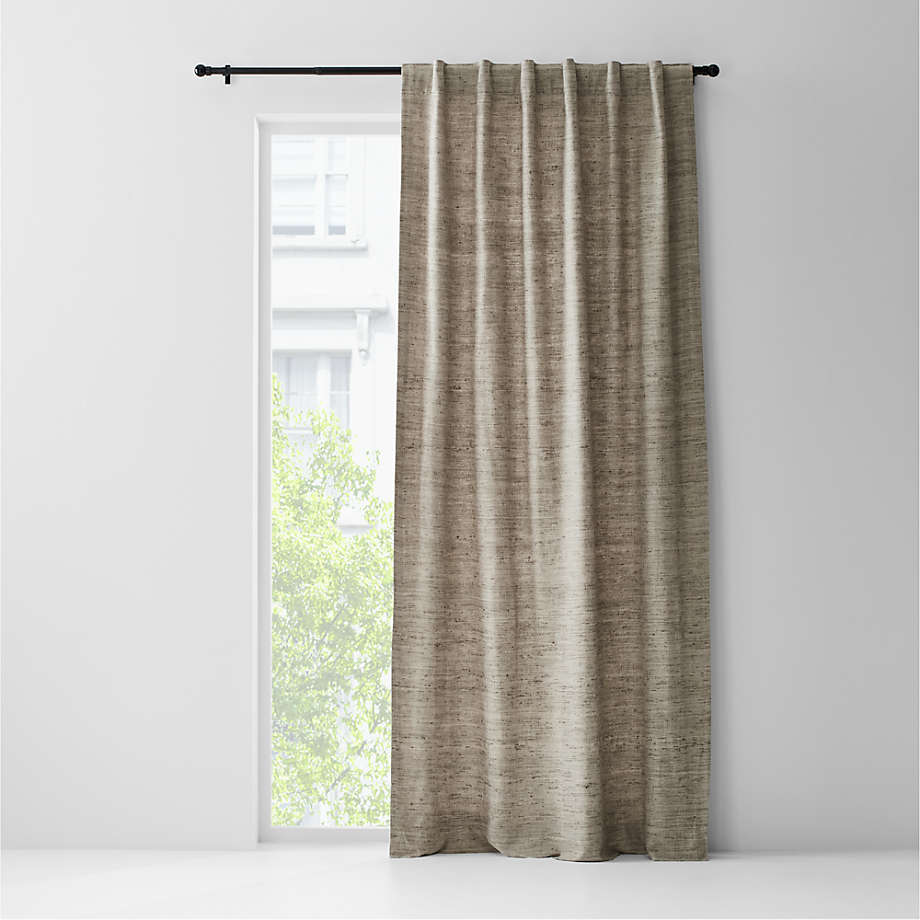 Trevino Warm Beige Cotton Silk Blend Window Curtain Panel 52"x84 ...