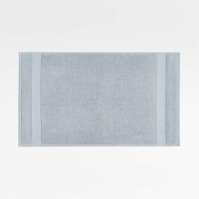 Organic Cotton Turkish Bath Mat Ocean Blue | Crate & Barrel