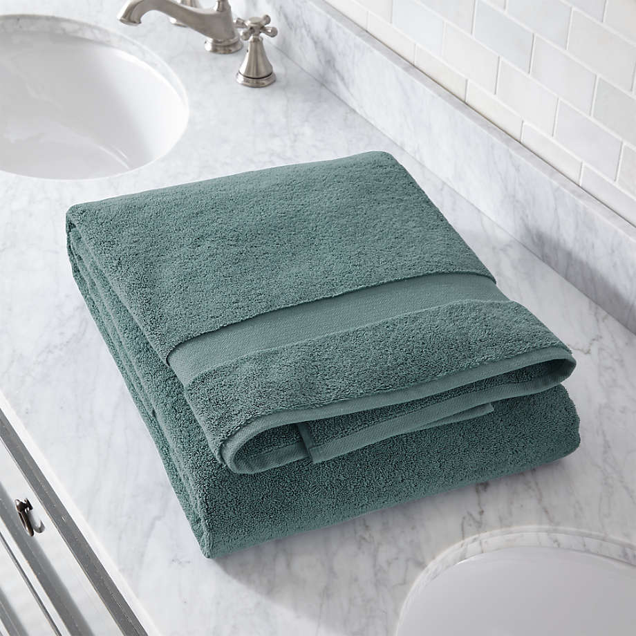 Organic Turkish Cotton Ocean Blue Bath Sheet + Reviews | Crate & Barrel ...