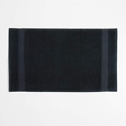 Organic Cotton Turkish Bath Mat Ocean Blue | Crate & Barrel