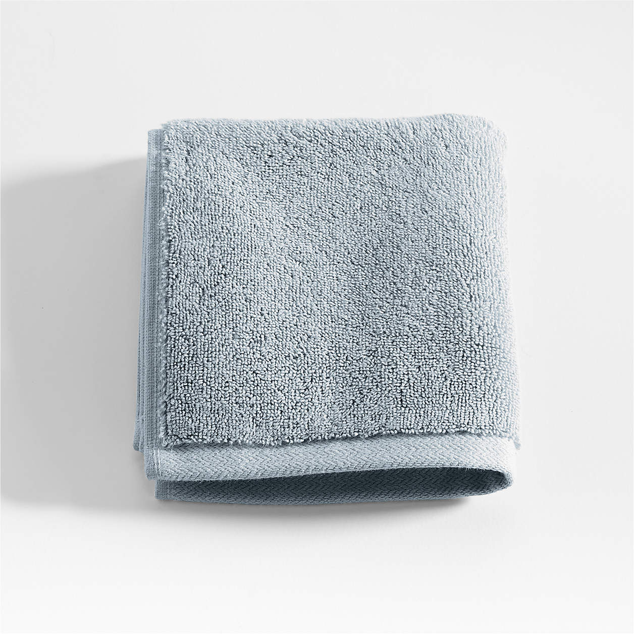 Organic Turkish Cotton Mist Blue Washcloth + Reviews | Crate & Barrel