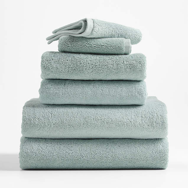 Organic Cotton Turkish Bath Mat Ocean Blue + Reviews | Crate & Barrel