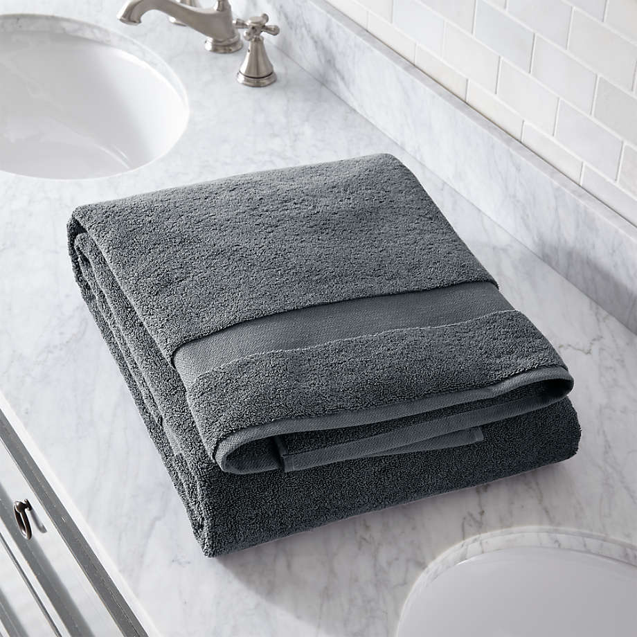 Organic Turkish Cotton Slate Bath Sheet + Reviews | Crate & Barrel
