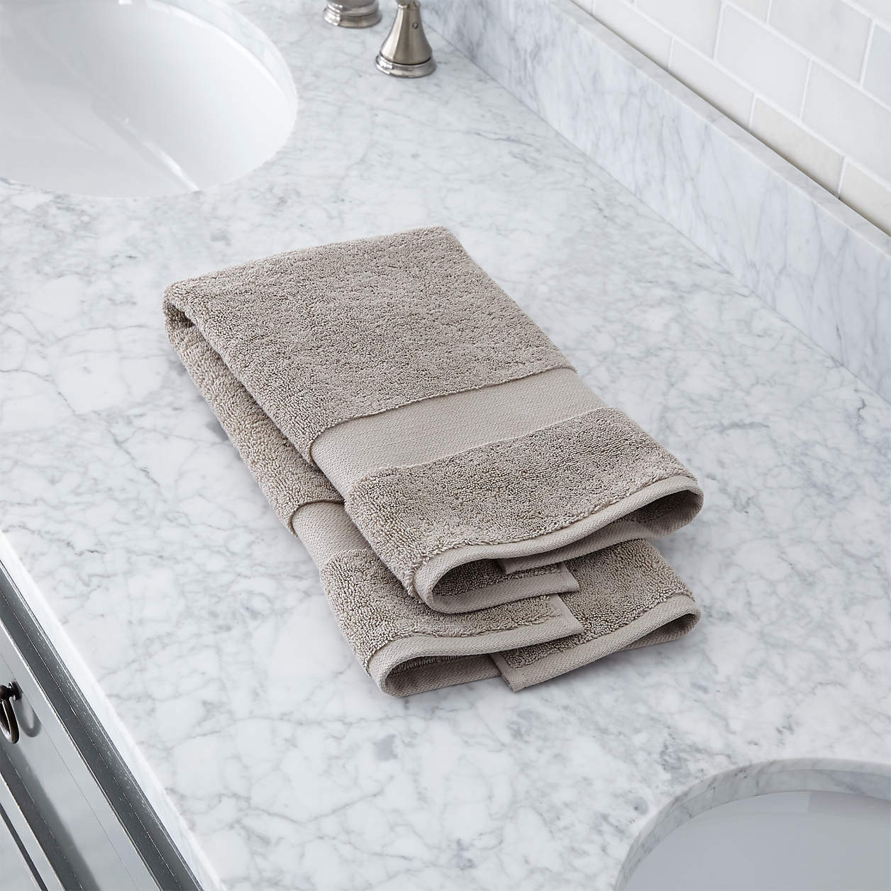 Organic 800-Gram Stone Turkish Bath Towels | Crate & Barrel