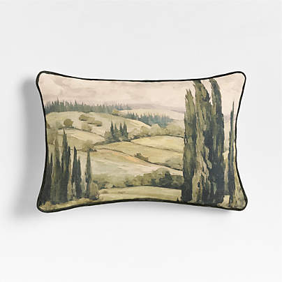 Tuscan Landscape 23x23 Throw Pillow with Feather Insert | Crate & Barrel