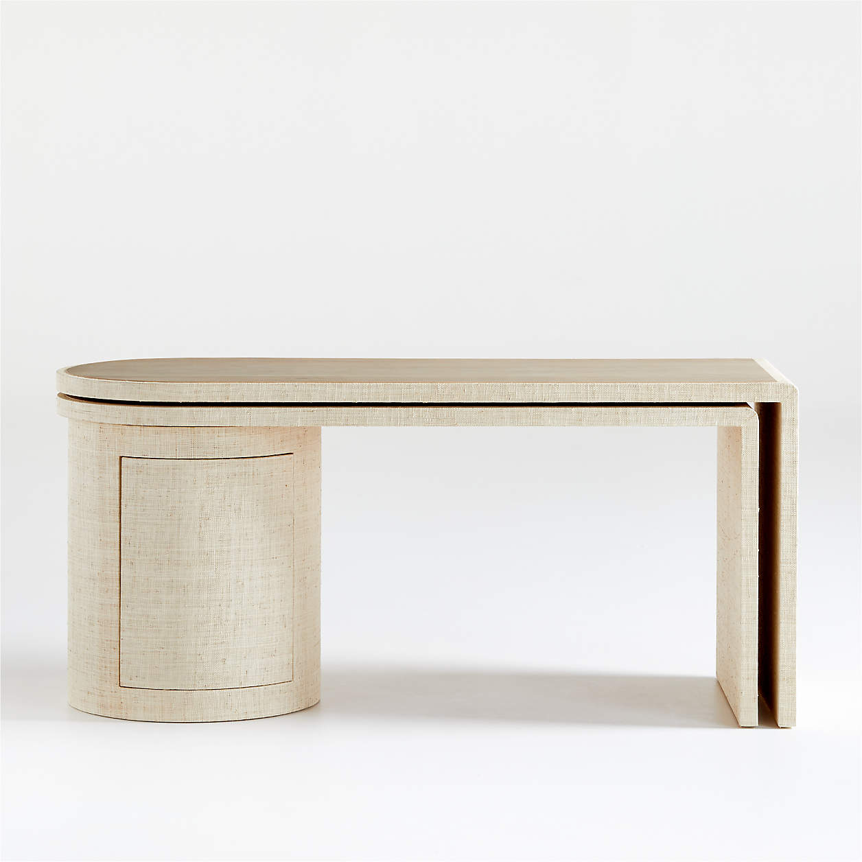 Twist Grasscloth Rotating L-Shaped Desk + Reviews | Crate & Barrel