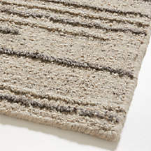 Udaipur Textured Wool Handwoven Stone Grey Area Rug 8'x10' | Crate & Barrel