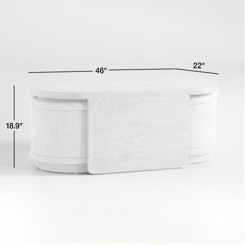 Union Oval Nesting Coffee Table with Stools | Crate & Barrel