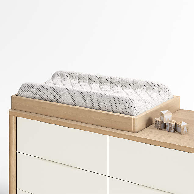 White Wood Baby Changing Table Topper for Dresser + Reviews | Crate & Kids