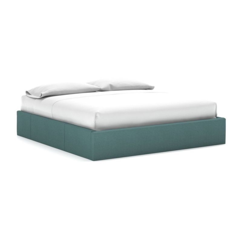 Upholstered King Storage Base Turquoise | Crate & Barrel