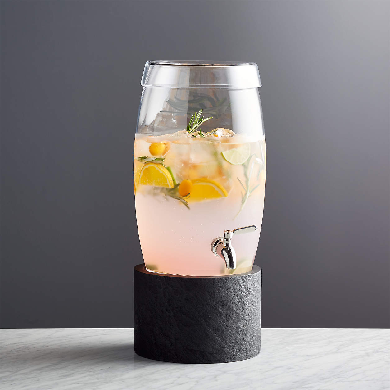 Marin Glass Drink Dispenser with Urbana Stand | Crate & Barrel