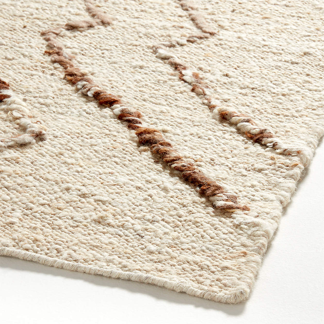 Vail Zig Zag Geometric Caramel Brown Rug Swatch 12"x18" | Crate & Barrel