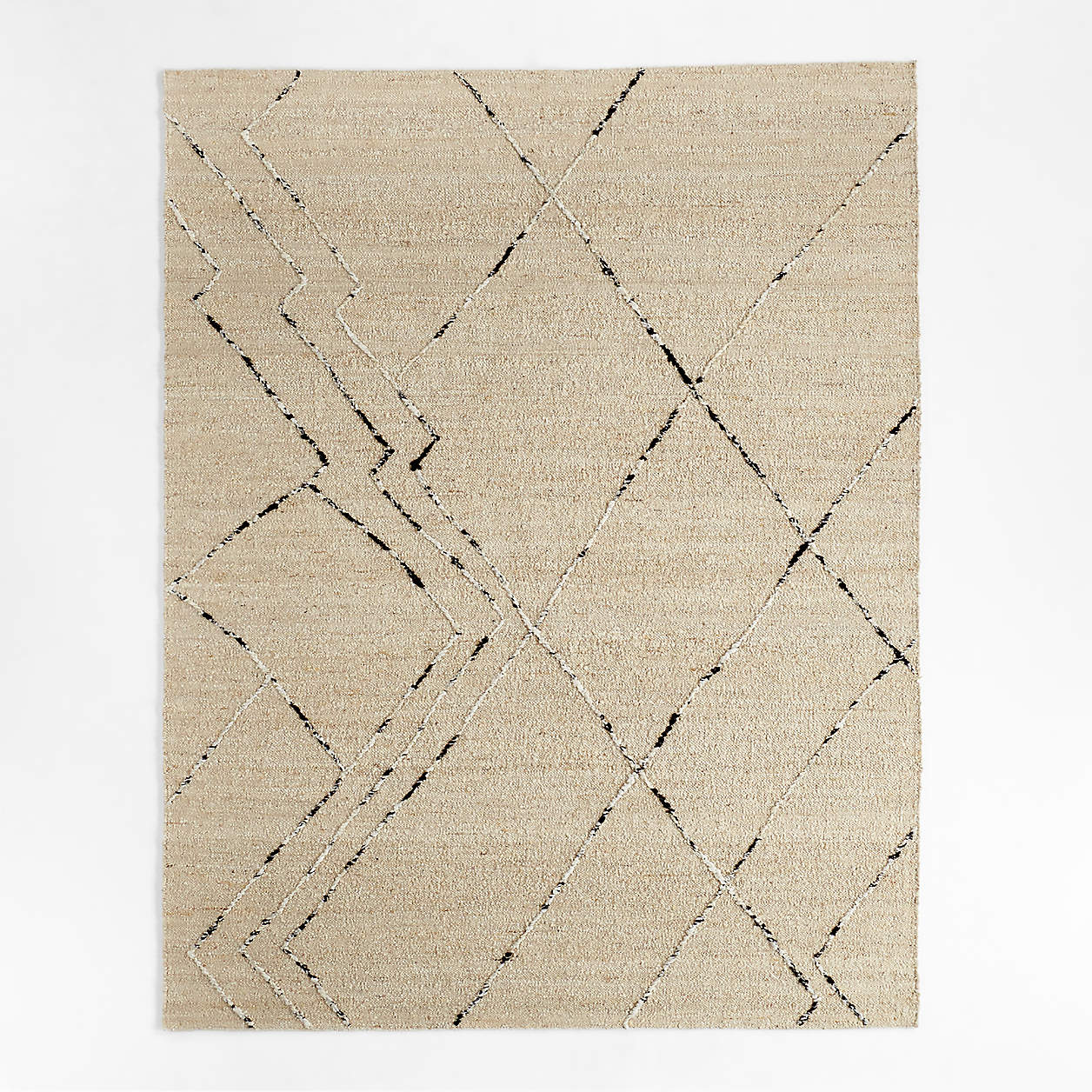 Vail Zig Zag Geometric Cream Area Rug 6'x9' | Crate & Barrel