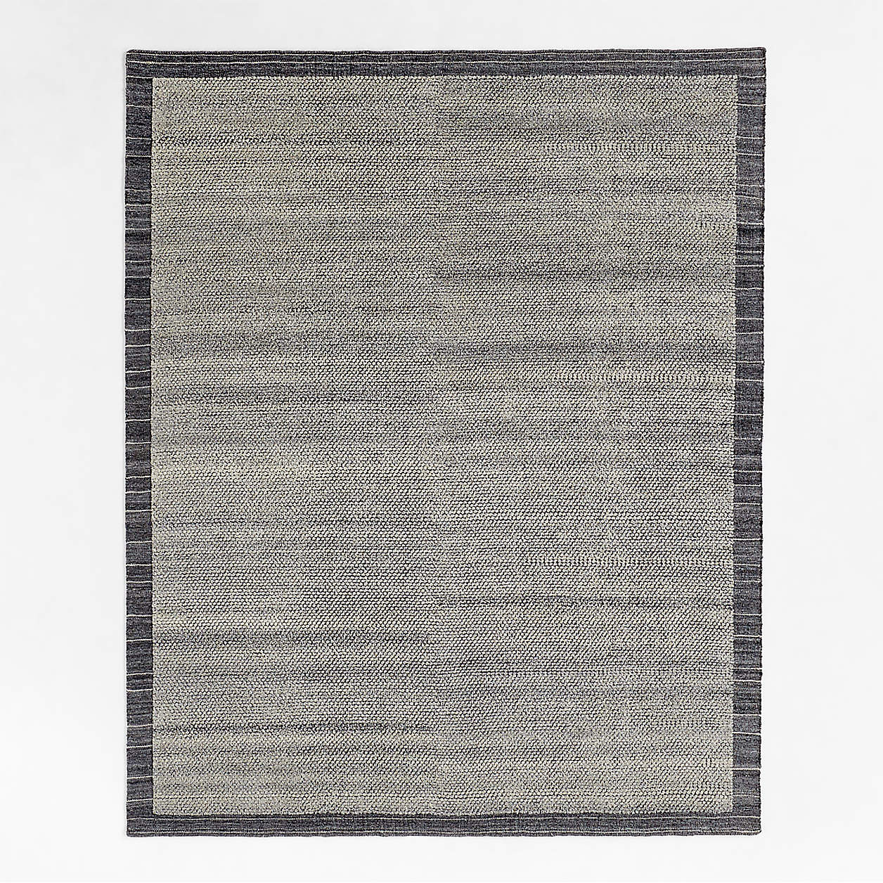 Valence Wool Border Heather Grey Area Rug 8'x10' | Crate & Barrel
