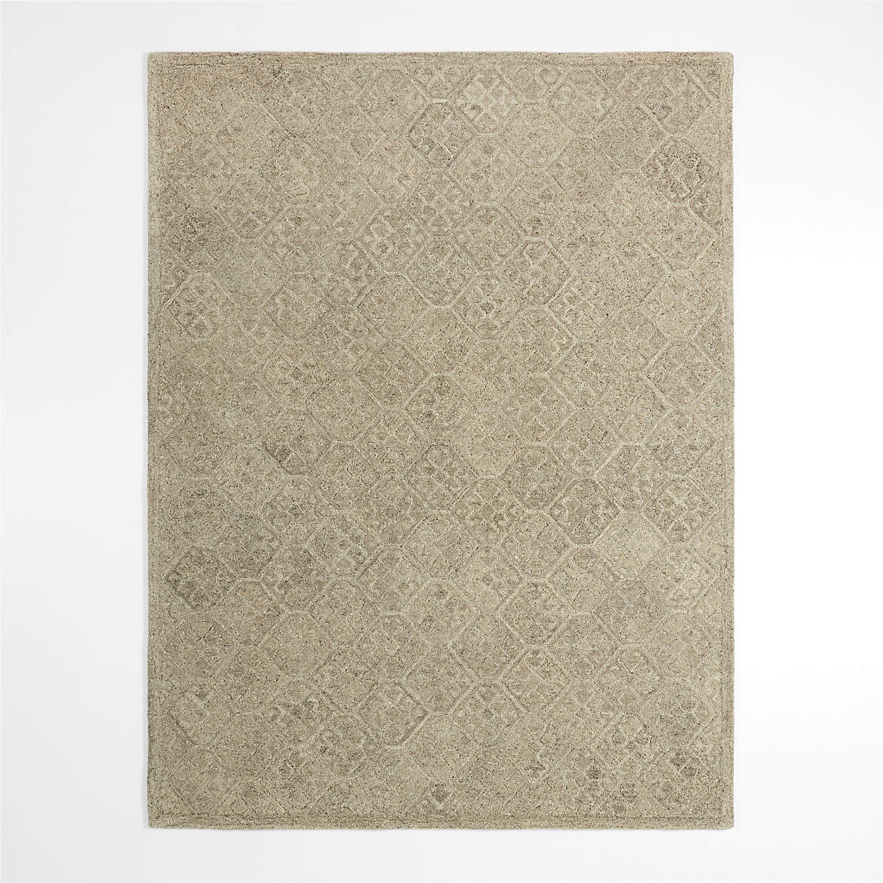 Valencia Wool Granite Grey Area Rug 6'x9' + Reviews | Crate & Barrel
