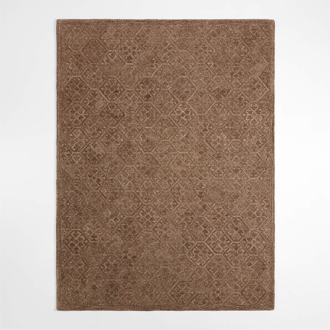 Valencia Wool Pumice Brown Area Rug 6'x9' | Crate & Barrel