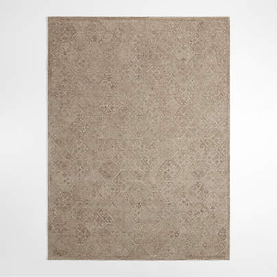 Calais Textured Wool-Blend Hand-Knotted Latte Brown Area Rug 9'x12 ...