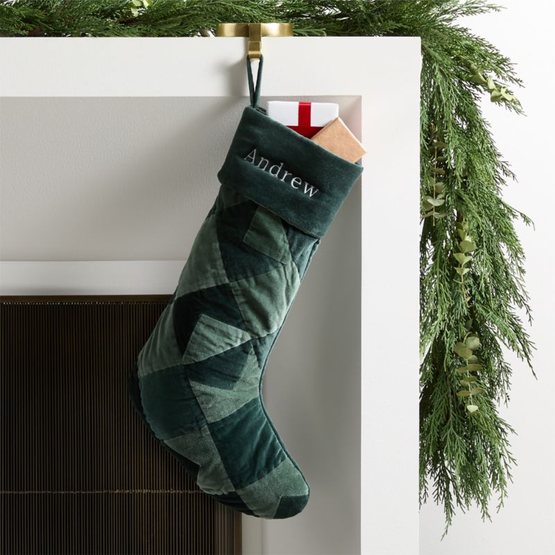 Velvet Heritage Green Christmas Stocking + Reviews | Crate & Barrel