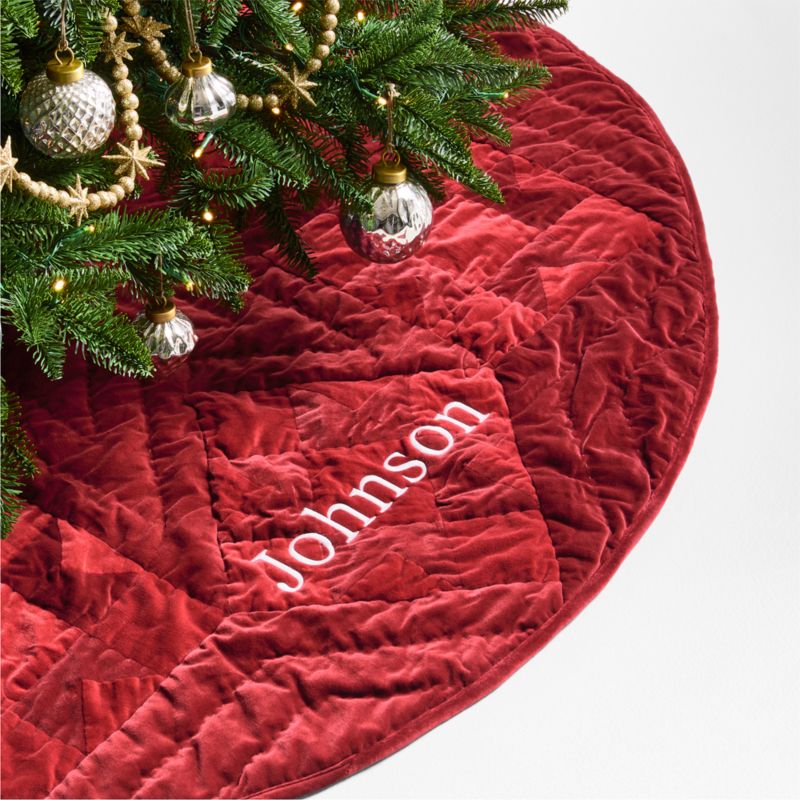 Red Velvet Heritage Christmas Tree Skirt + Reviews | Crate & Barrel
