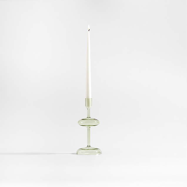 Venezia Small Clear Glass Taper Candle Holder + Reviews | Crate & Barrel