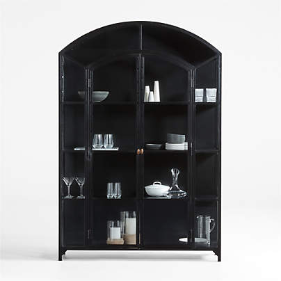 Bruno Black Metal Storage Display Cabinet + Reviews | Crate & Barrel