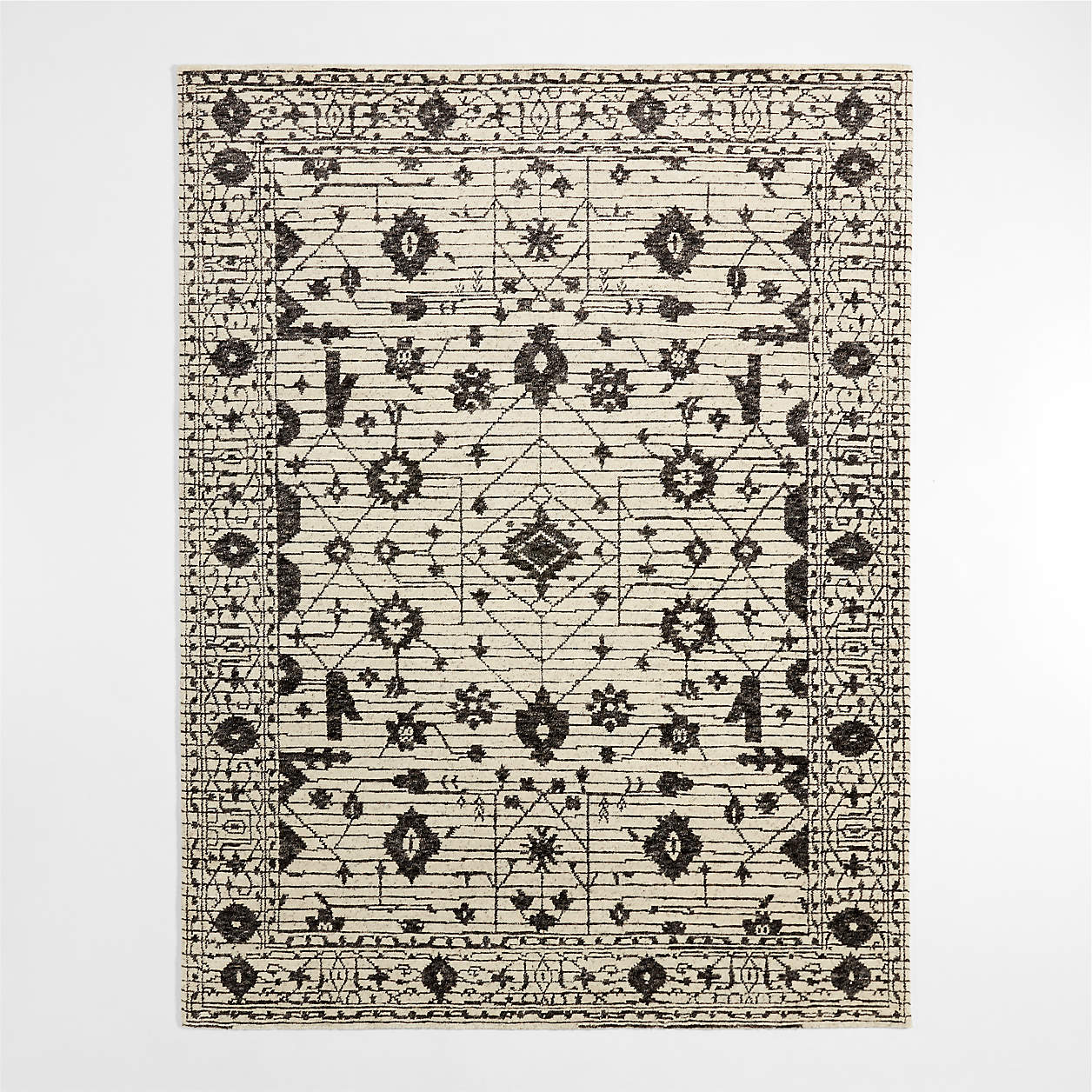 Verona Wool Hand-Knotted Ivory Area Rug 8'x10' | Crate & Barrel