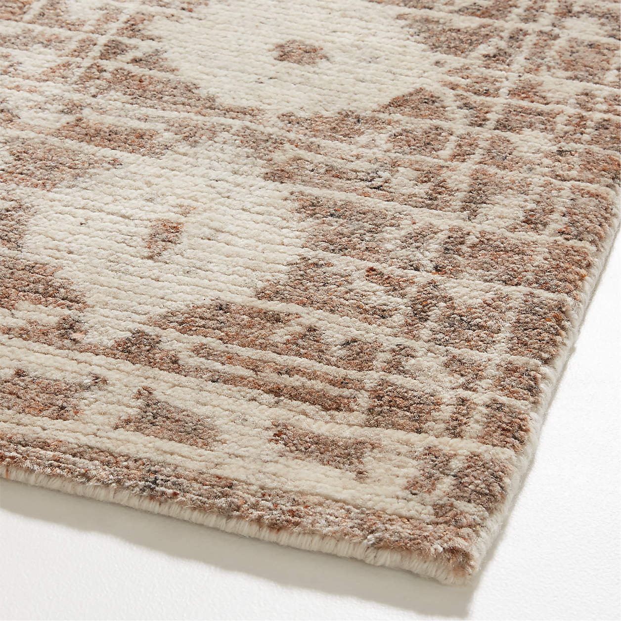 Verona Wool Hand-Knotted Rust Rug Swatch 12"x18" | Crate & Barrel