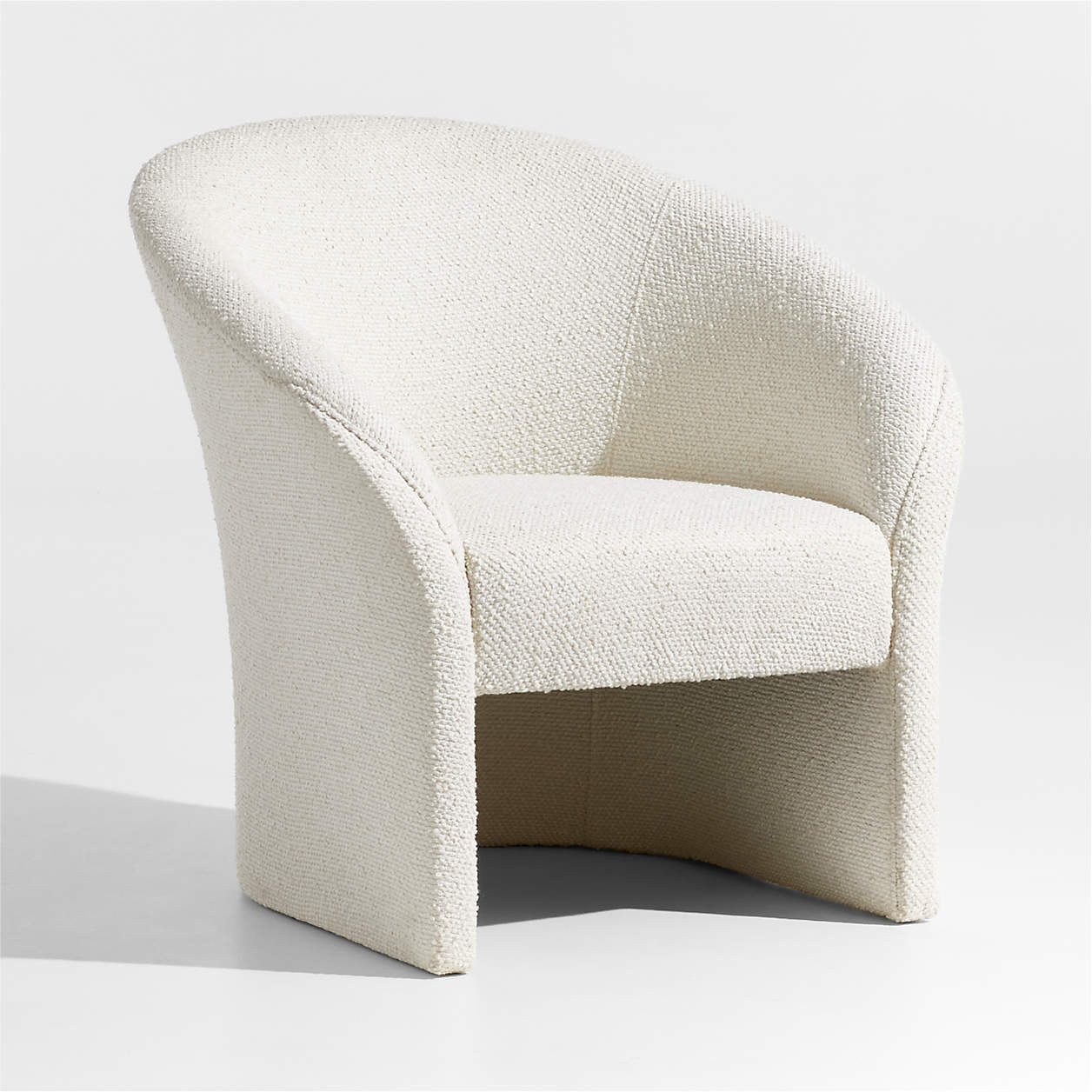 Verso Small Space White Fabric Accent Chair + Reviews | Crate & Barrel