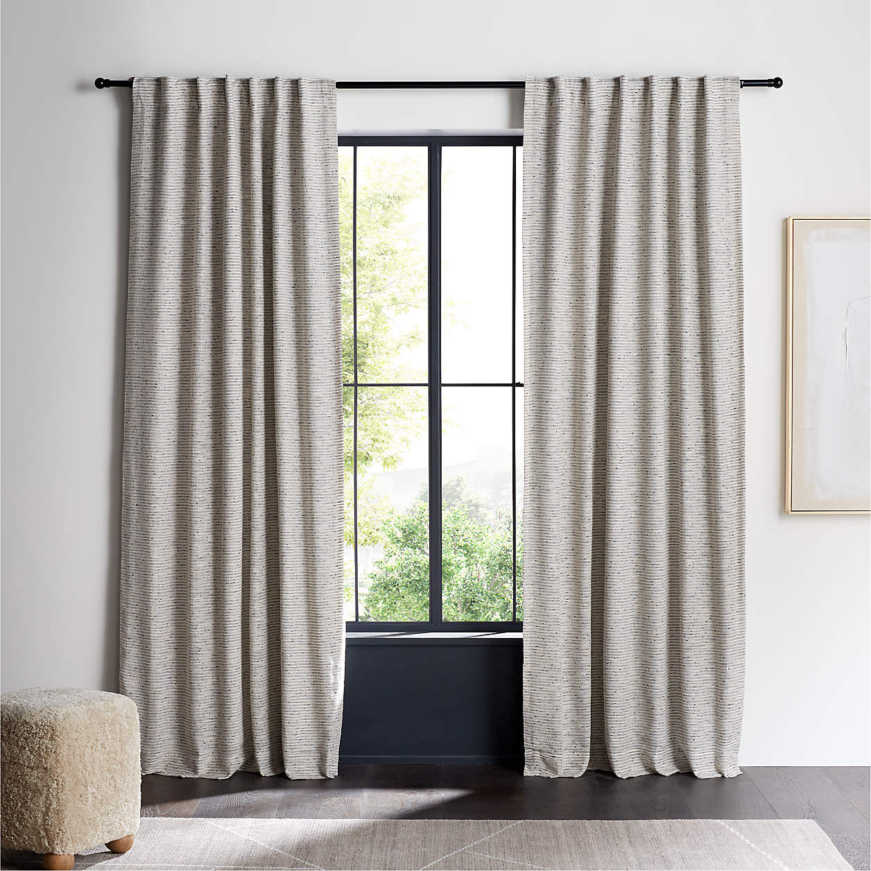 Vesta Ivory Blackout Curtain Panel 52"x120" + Reviews | Crate & Barrel