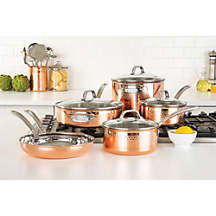 Viking Copper Hammered 10-Piece Cookware Set + Reviews | Crate & Barrel