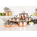 Viking Copper Hammered 10-Piece Cookware Set + Reviews | Crate & Barrel