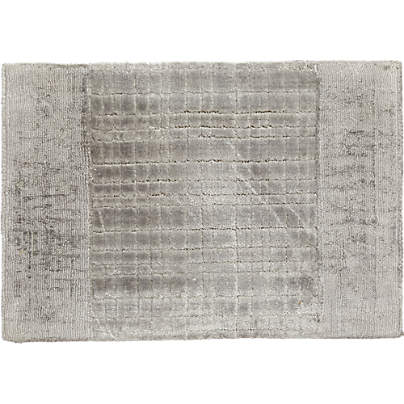 Viscose Grid Light Grey Kids Area Rug 8x10 + Reviews | Crate & Kids