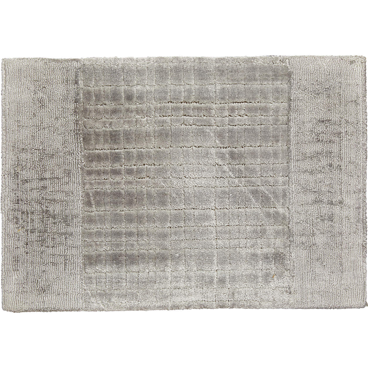 Viscose Grid Light Grey Kids Area Rug Swatch | Crate & Kids