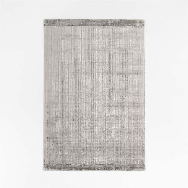 Viscose Grid Light Grey Kids Area Rug Swatch | Crate & Kids
