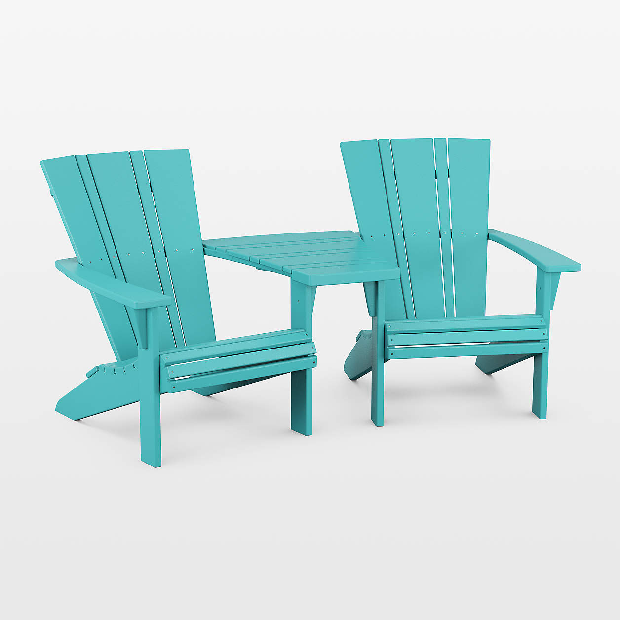 Vista II Aruba Blue 3-Piece Adirondack Chair Set with Connecting ...