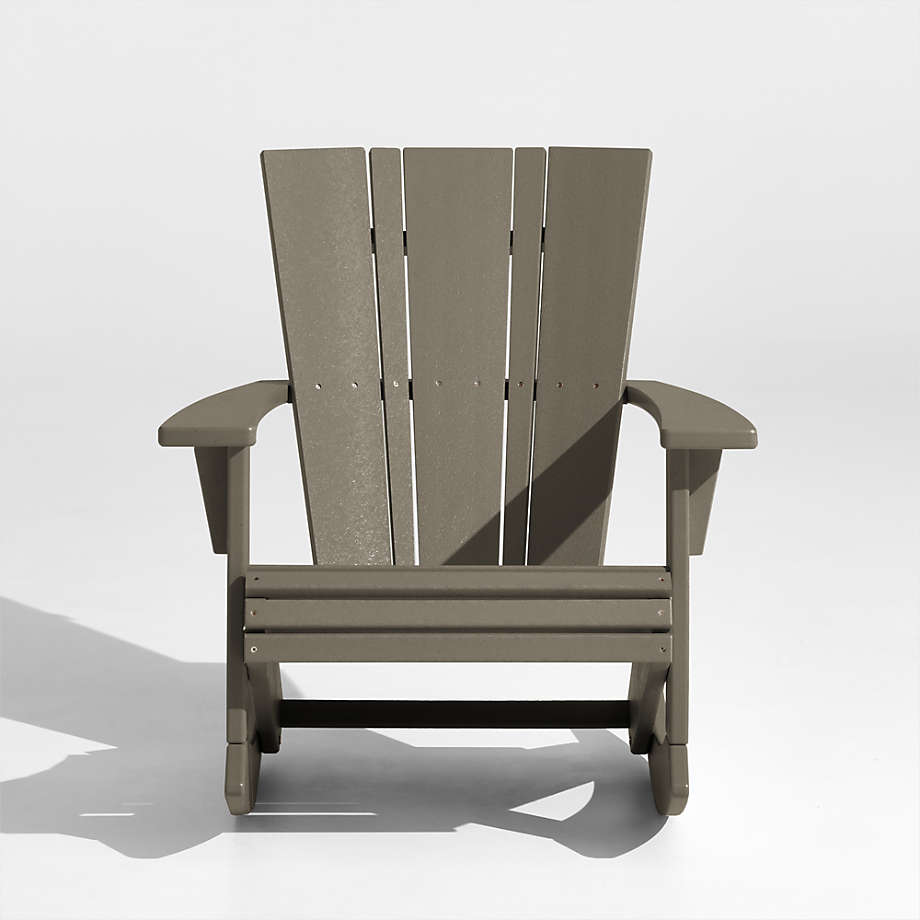 Vista Grey Outdoor Adirondack Rocking Chair by POLYWOOD + Reviews ...