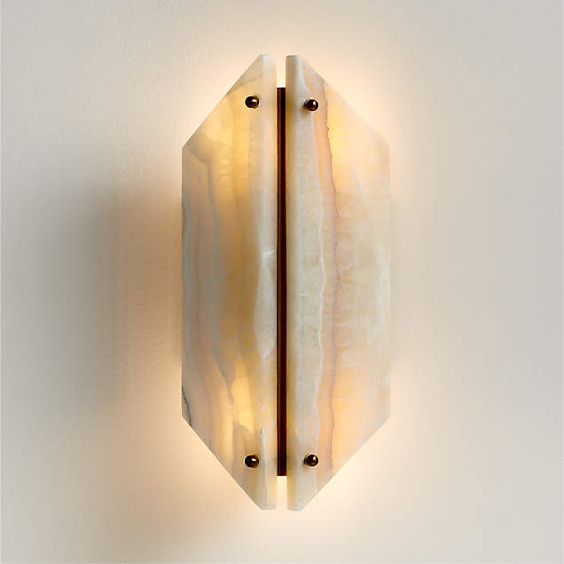 Ando Brass Alabaster Sconce Light + Reviews | Crate & Barrel Canada