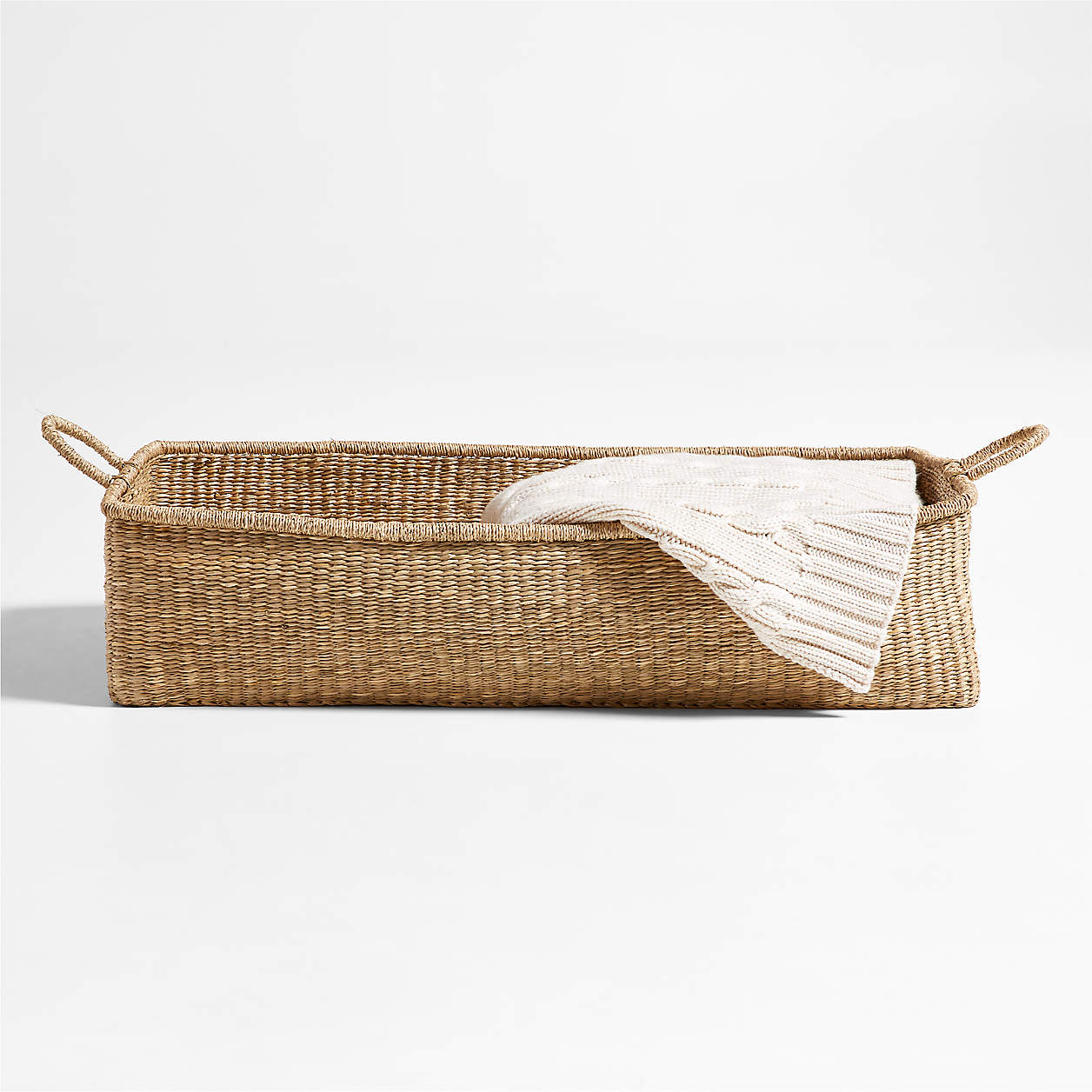 Vonne Square Decorative Bed Storage Basket + Reviews | Crate & Barrel